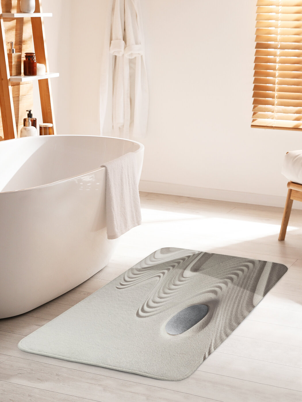 Коврик для ванной комнаты и туалета противоскользящий "Камень в песке" 60х100 см, JoyArty