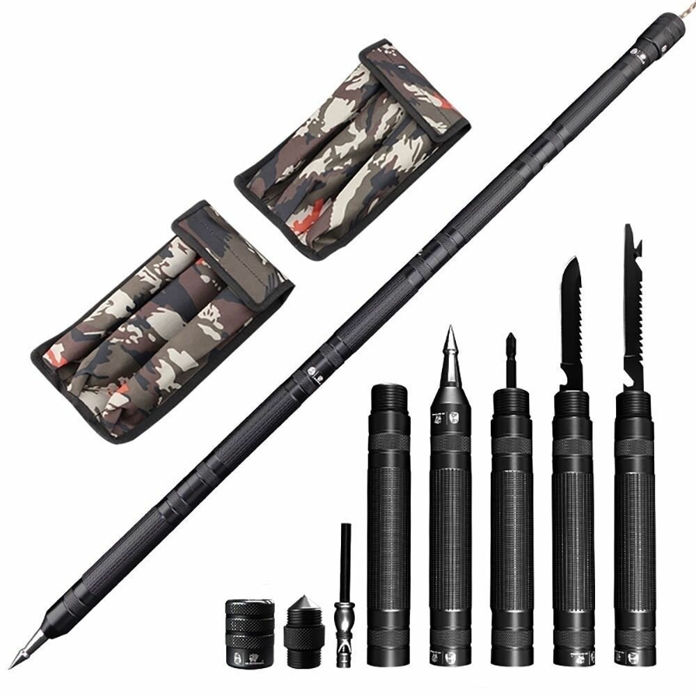 Тактический телескопический штык HanDao со встроенным лезвием, многофункциональное автомобильное средство самообороны, выдвижной роллер для активного отдыха, оборудование для предотвращения бедствий и чрезвычайных ситуаций.