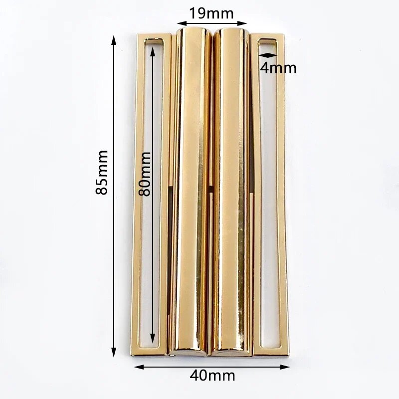 Металлические пряжки Meetee для одежды 4Pcs, F1-31-LightGold-80mm