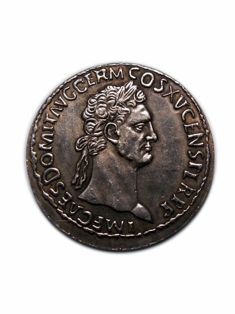 Сестерций 37 года н. э. императора Тиберия копия серебряной античной монеты