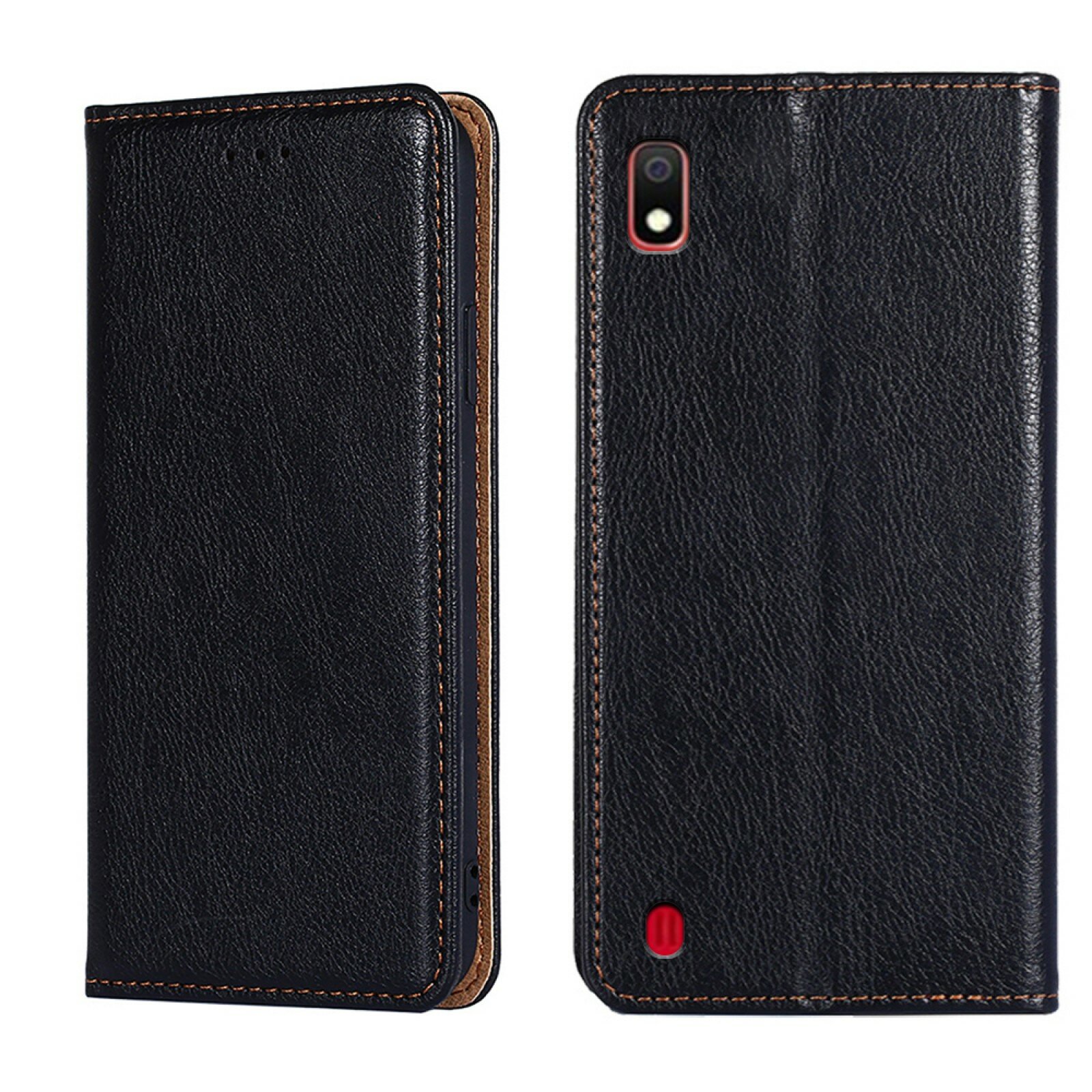 Чехол-книжка MyPads для Samsung Galaxy A10 черный искусственная кожа защита и отделение для карт