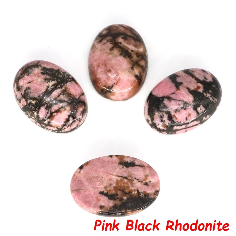 Черные кабошоны из обсидиана Розовый, 1 PC, Pink Black Rhodonite