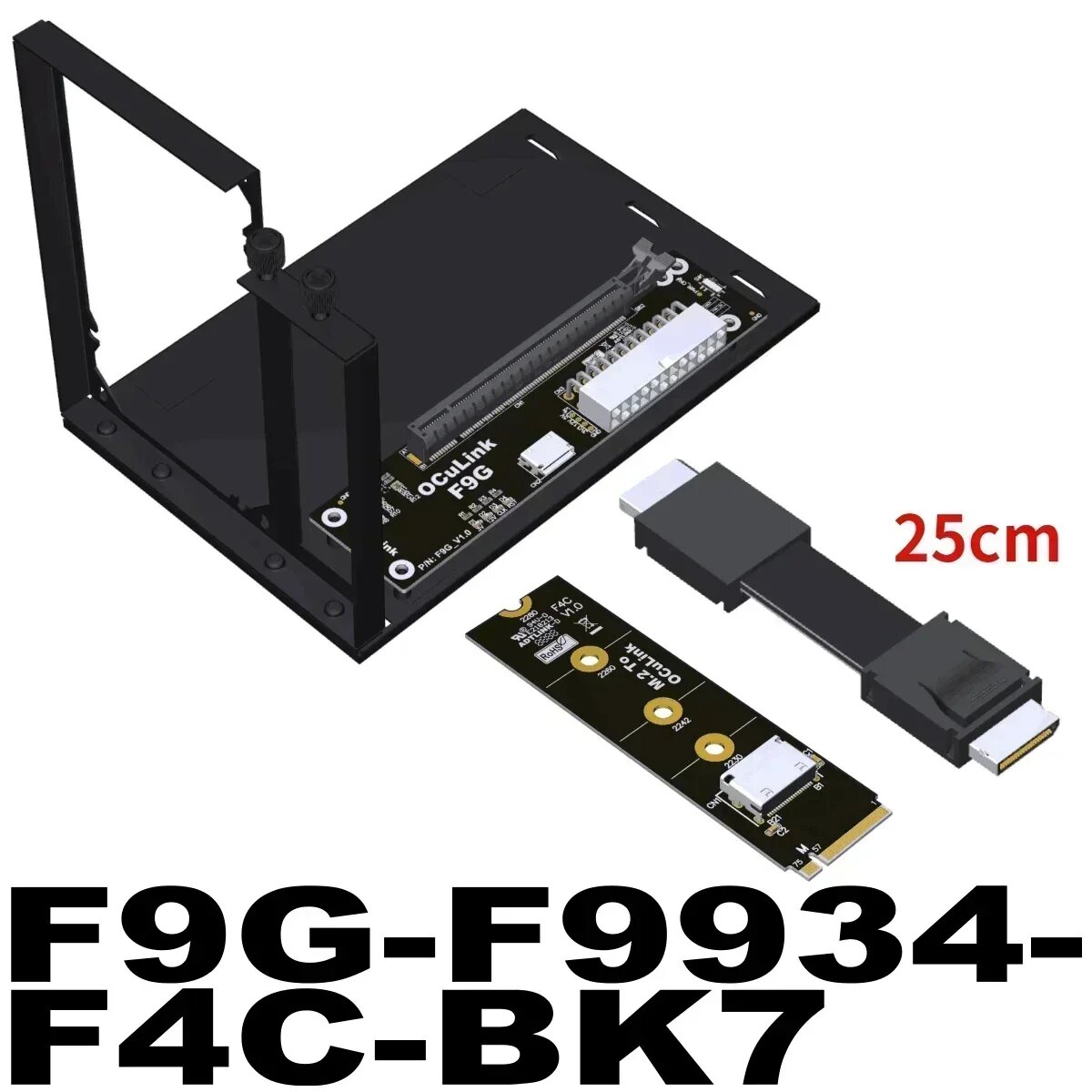 ADT-Link Oculink PCIe x16 eGPU адаптер F9G-F9934-F4C-BK7 25см