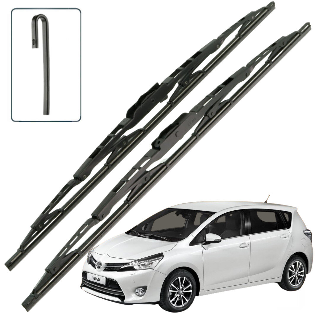 Дворники Toyota Verso (1) R20 / Тойота Версо минивэн рест. 2012 / 2013 / 2014 / 2015 / 2016 Щетки стеклоочистителя каркасные для автомобиля 650мм-400мм к-т 2шт.