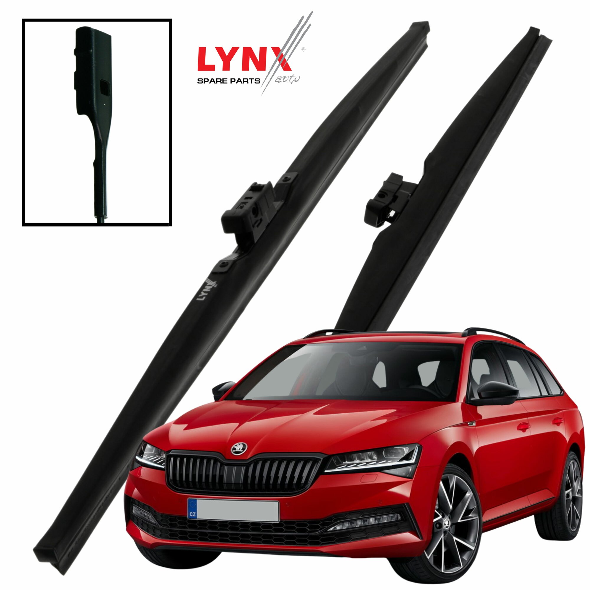 Дворники Skoda Superb (3) B8 / Шкода Суперб универсал рест. 2019 2020 2021 2022 Щетки стеклоочистителя зимние LYNXauto 650мм-450мм к-т 2шт.