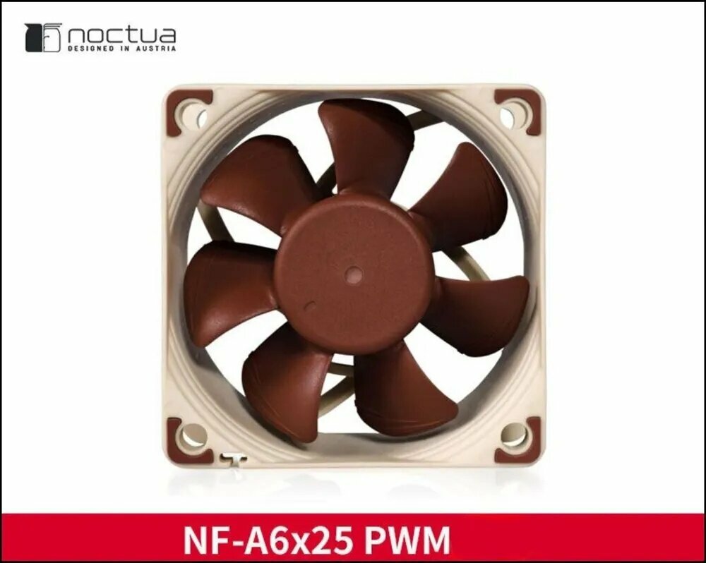 Корпусной вентилятор 60 мм с интеллектуальным контролем температуры Noctua NFA6x25, премиум