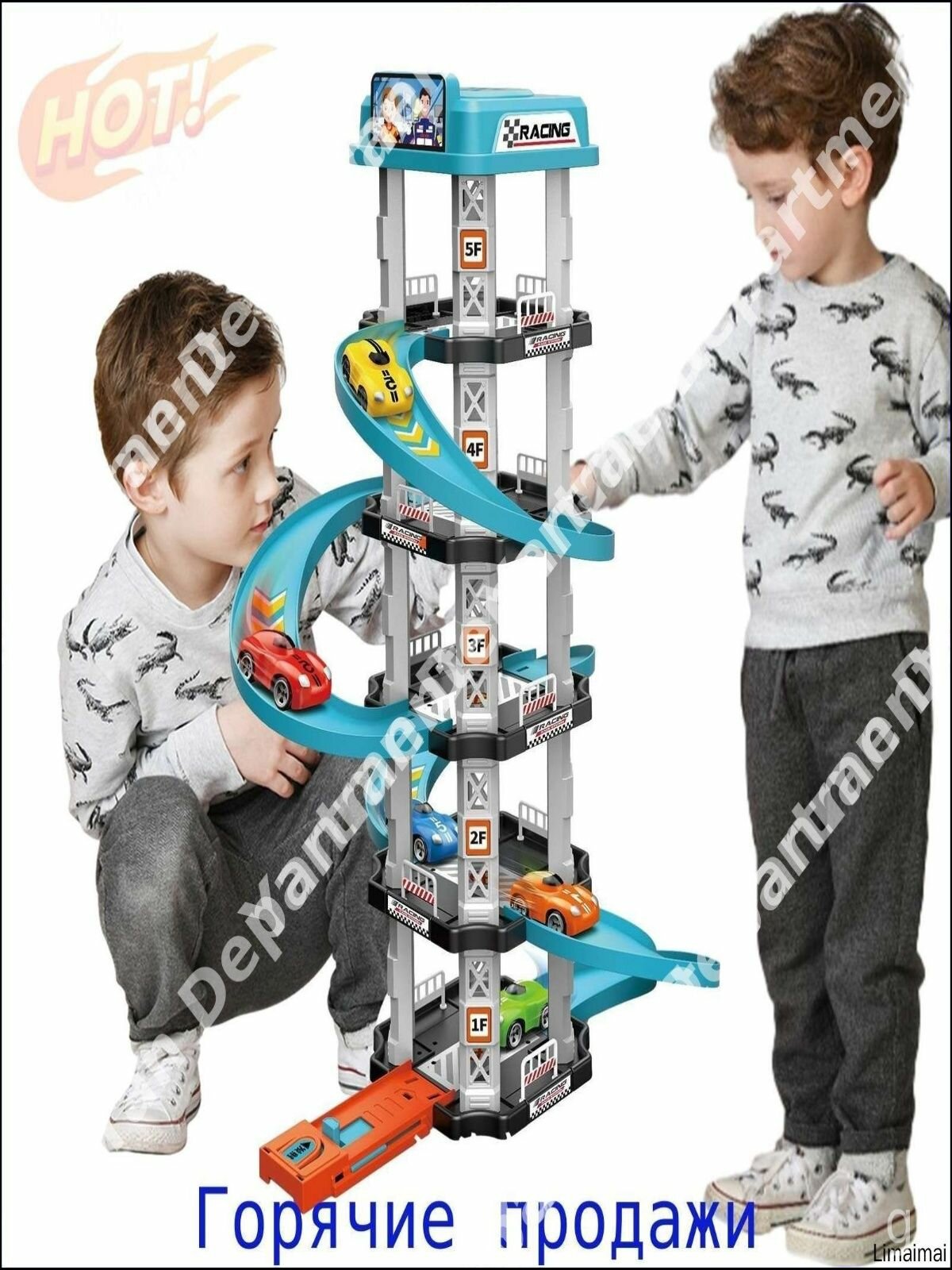 Интерактивная сборка автомобильной рампы Игрушечный автомобильный трек , Игрушечный трек