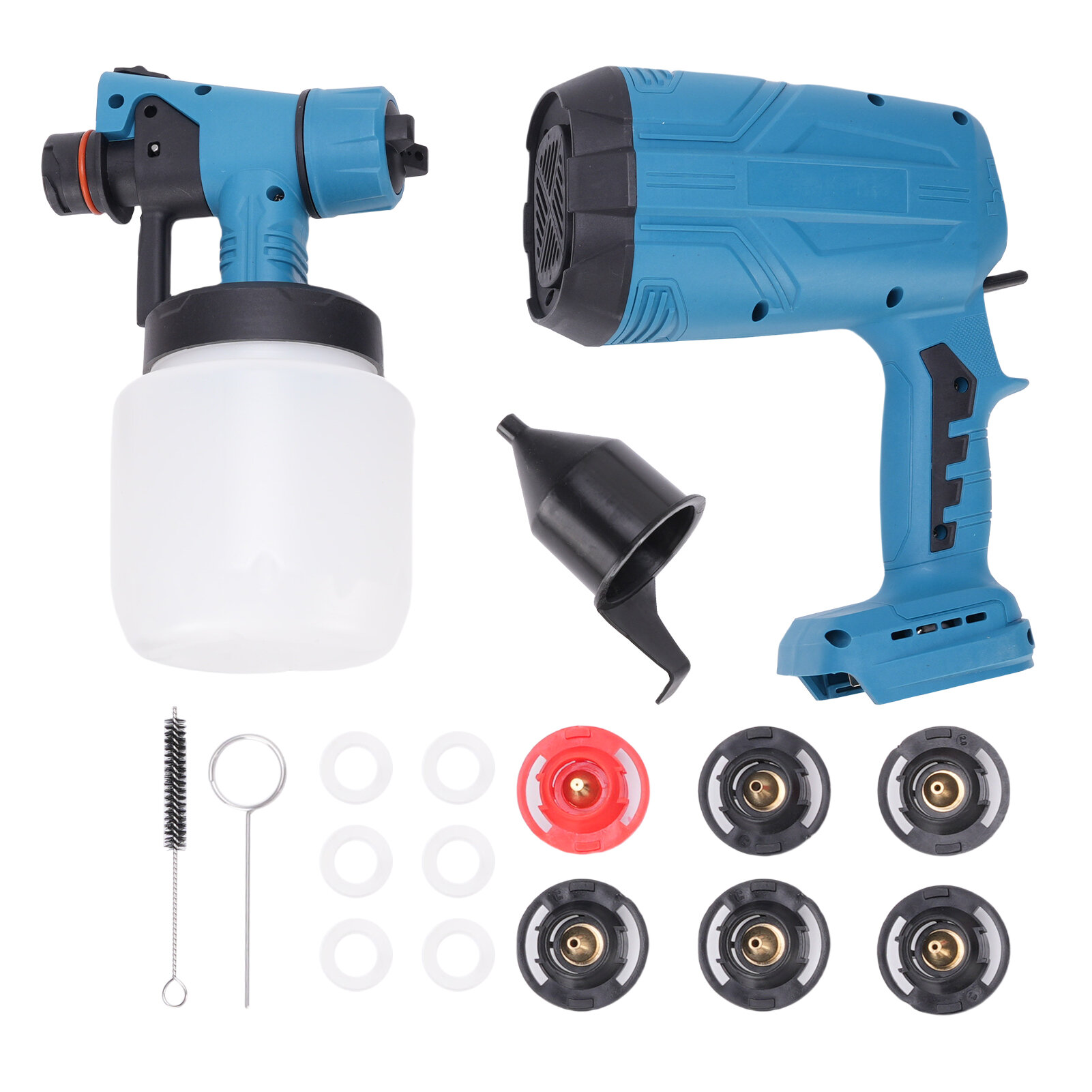 Ручной аккумуляторный краскопульт, 6 форсунок, 3 режима, под батарею Makita