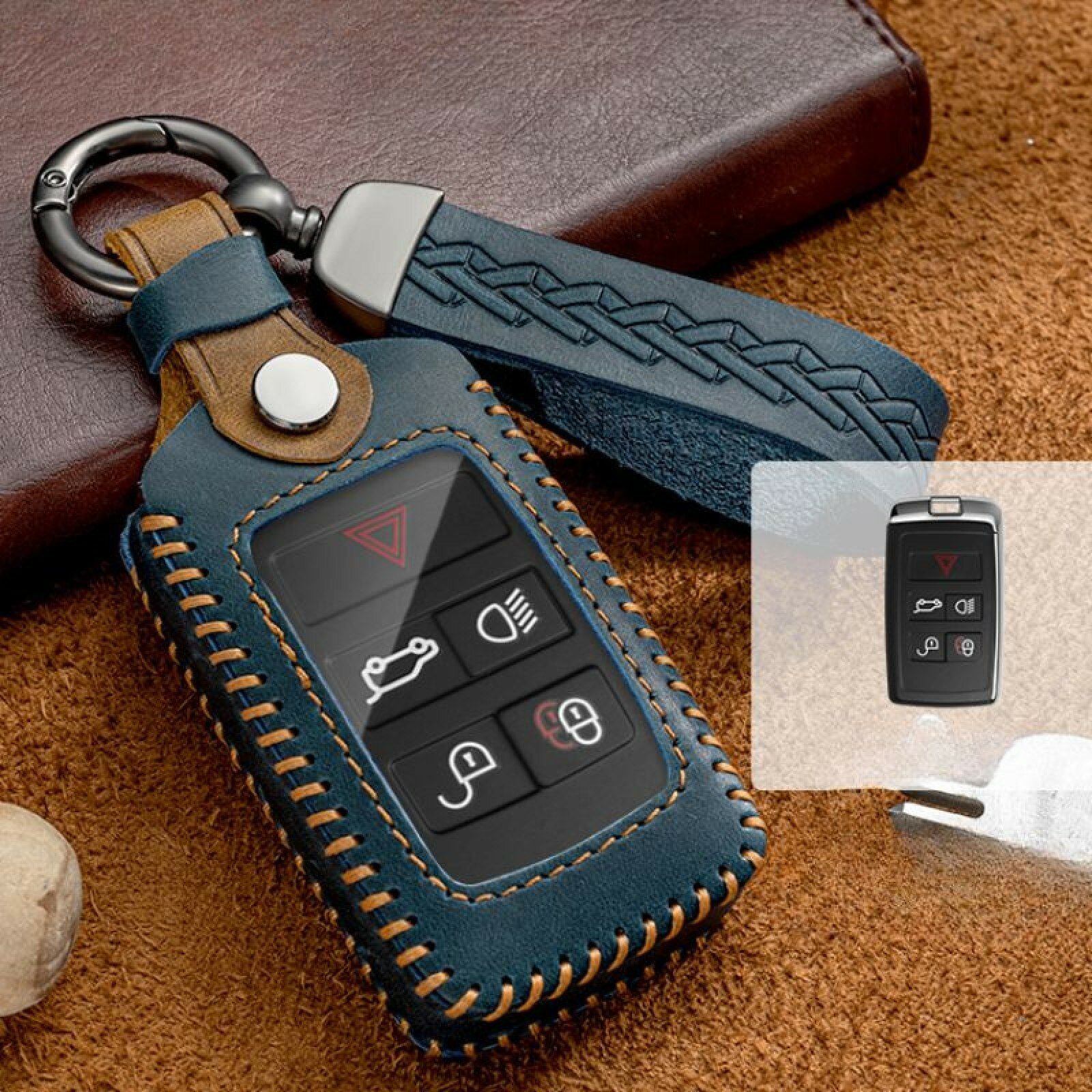 Чехол для автомобильных ключей MyPads из натуральной кожи для Land Rover и Jaguar