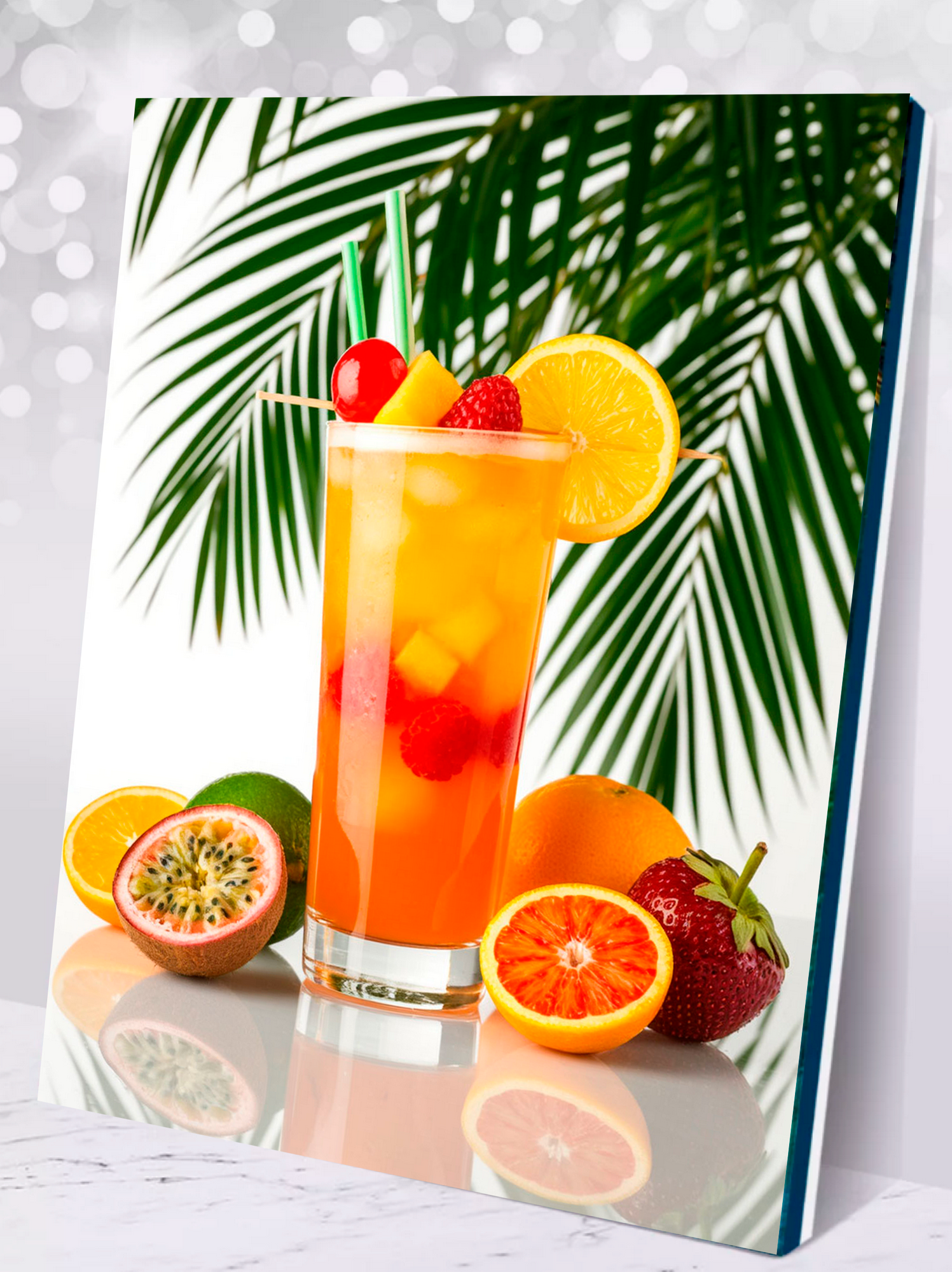 Картина на стену для интерьера Экзотический коктейль 40х50 см, холст на подрамнике, ArtInter
