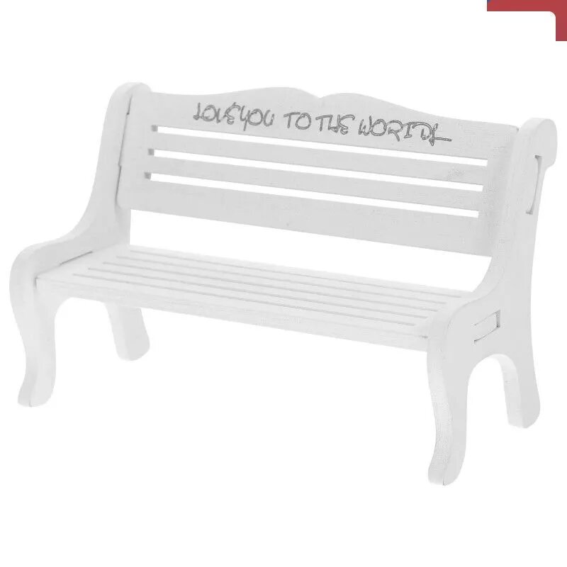 Белая миниатюрная садовая скамейка, украшение для дома, модель куклы, пасторальное маленькое кресло, магнитная фигурка 13.00X8.00X7.00CM