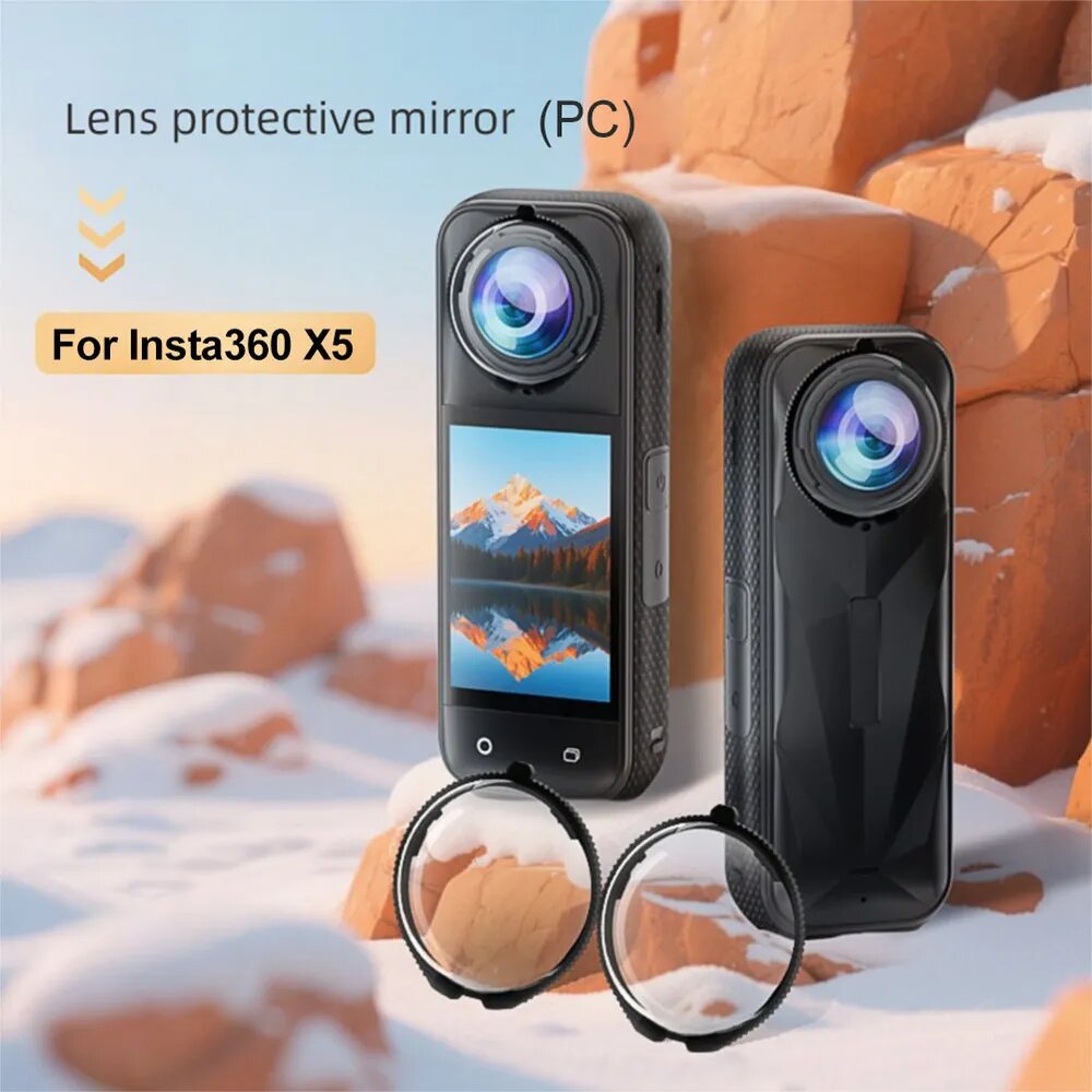 Лёгкие сменные линзы для Insta360 X5, пластик, черный, 35.7x35.2x11.65 мм