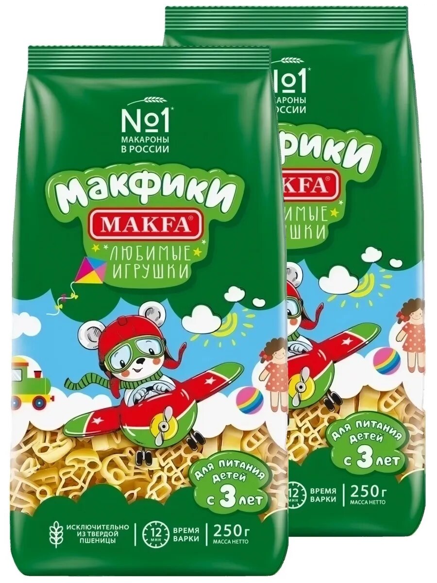 Макаронные изделия Макфики Любимые игрушки, 250 г