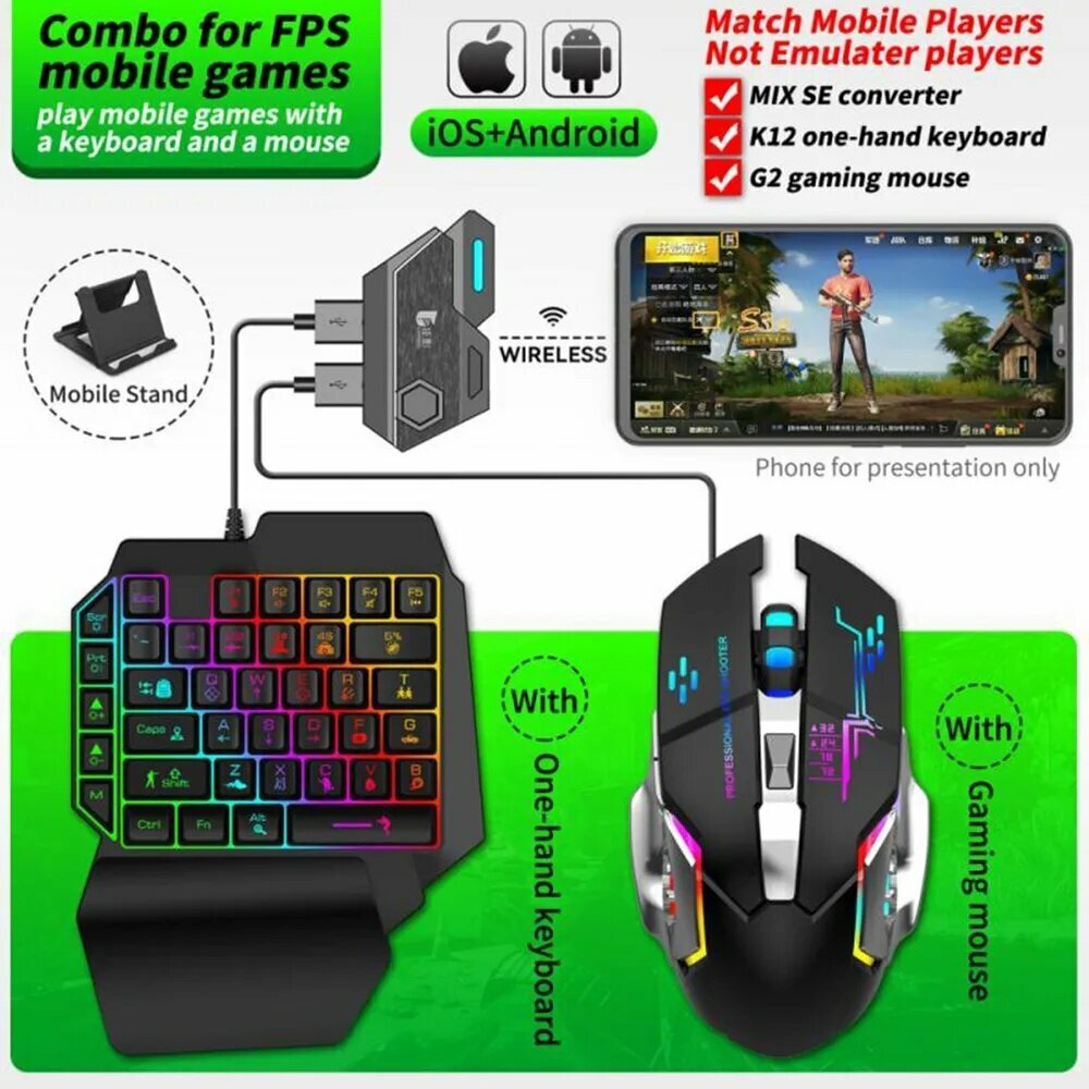 Геймпад-контроллер Bluetooth для PUBG Mobile с поддержкой PS4, Xbox и Nintendo Switch