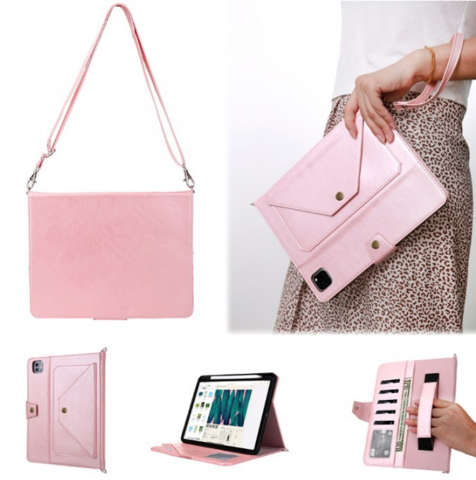 Чехол-папка-футляр-конверт MyPads из эко-кожи для Samsung Galaxy Tab S6 Lite 10.4 розовый