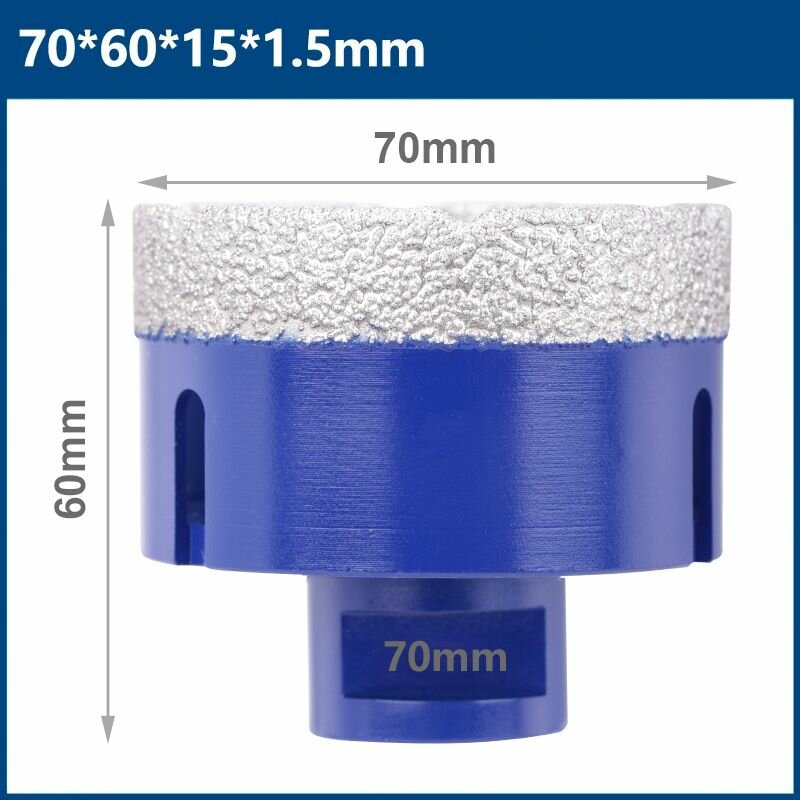 Коронка алмазная XCAN по стеклу и керамике для УШМ М14, 70х60х15х1.5мм