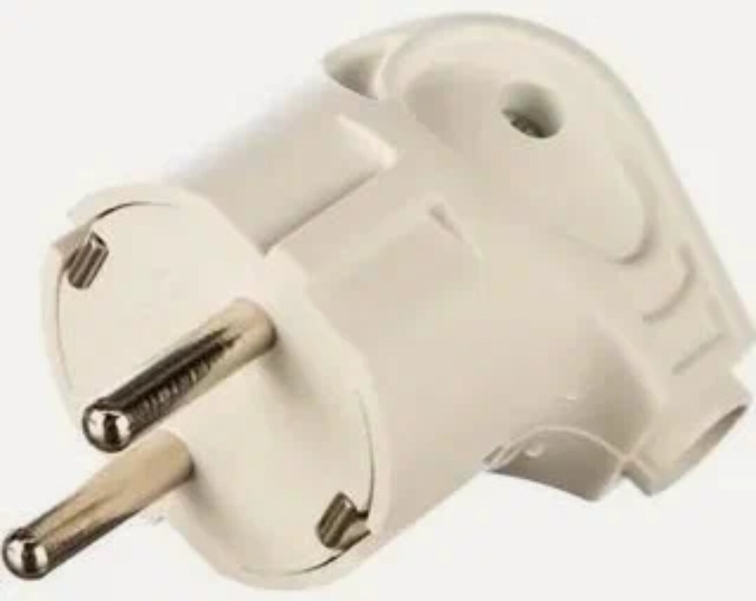 MAKEL вилка бытовая угловая с заземлением 16А, 250В, IP20 белая