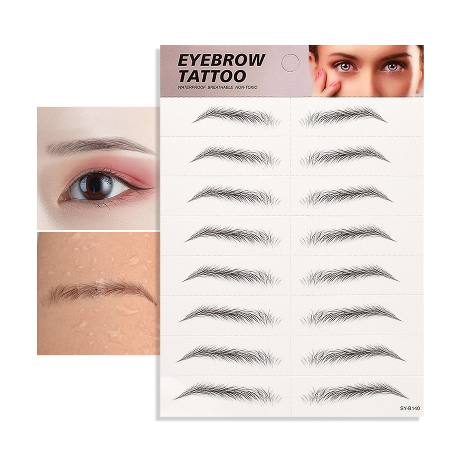 Татуажные наклейки для бровей Waterproof Permanent 3D Imitation Eyebrow Tattoos 3D Hair-like Authentic Eyebrows Waterproof Long Lasting для женщин и мужчин Инструмент для макияжа Материал бумага Размер упаковки 21.1x15x0.1см Вес упаковки 6г 1 пара в
