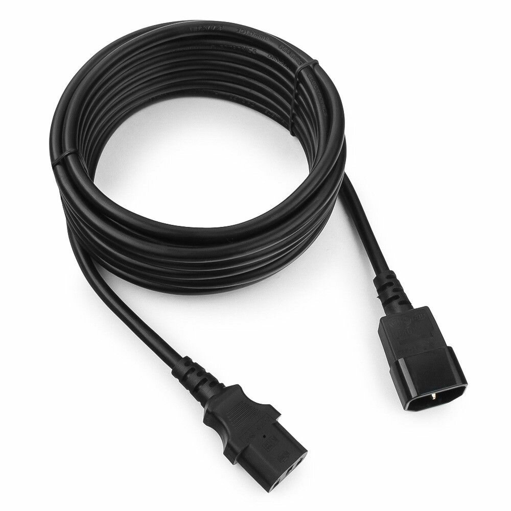 Cablexpert Кабель питания сист. блок-монитор 5м, C13-C14, 3х1кв. мм, черный, с зазем. (PC-189-1-5M)