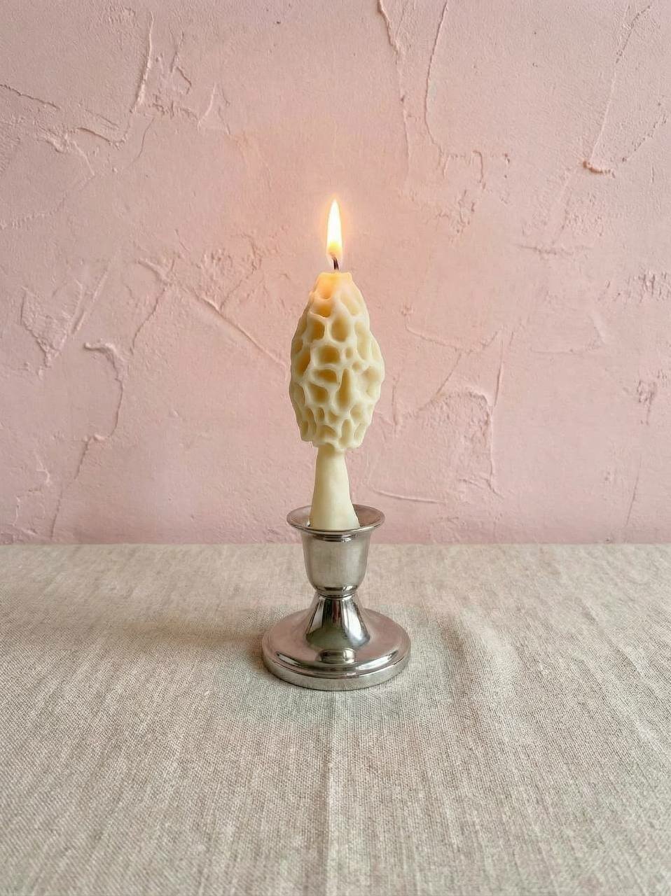 Свеча Unification love "Гриб Сморчок", фигурная, белый цвет, 4,5 см, 1 шт