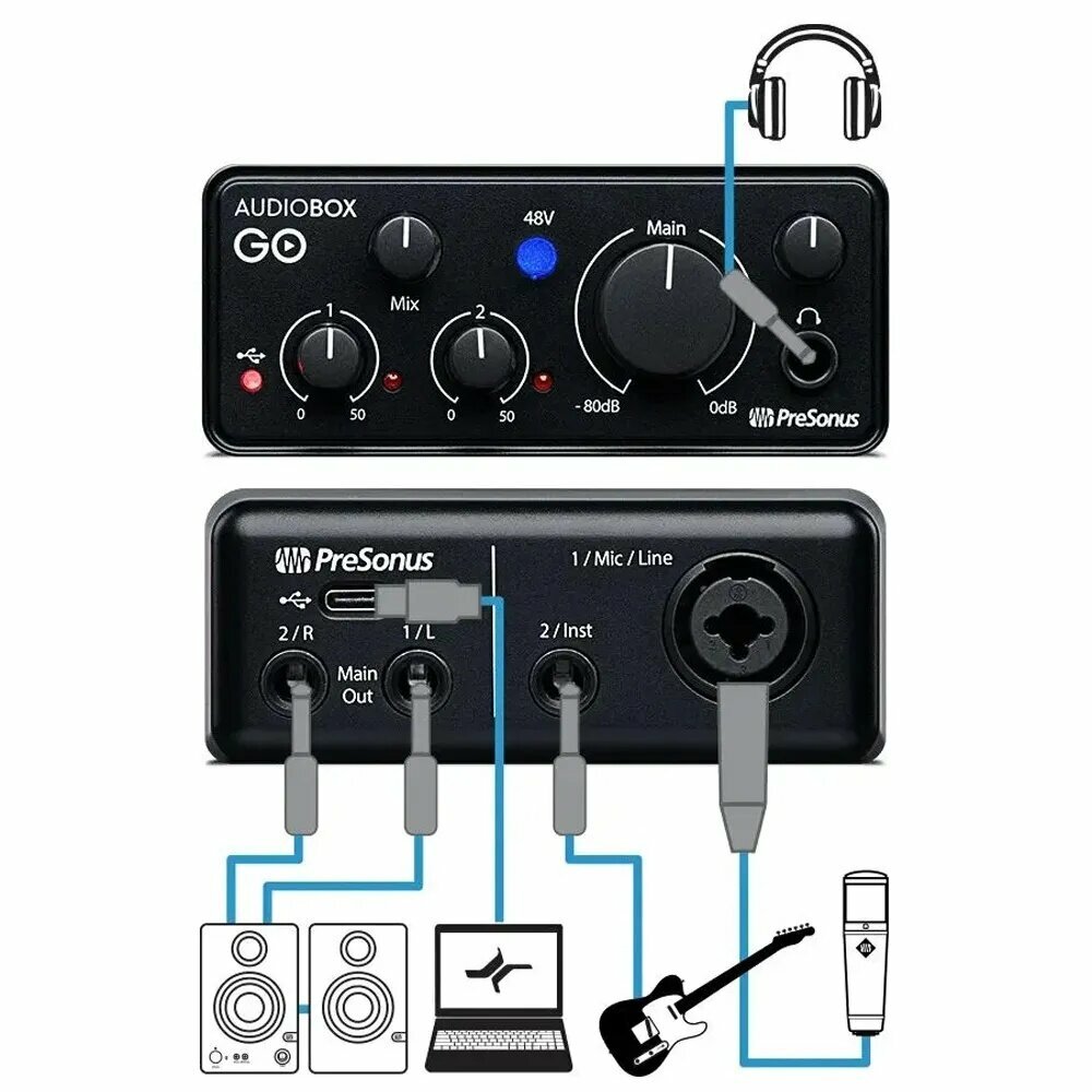 PreSonus AUDIOBOX GO USB аудио интерфейс — фото 1