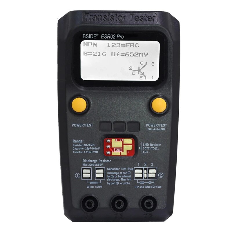 BSIDE ESR02pro Тестер транзисторов ESR02Pro-Black
