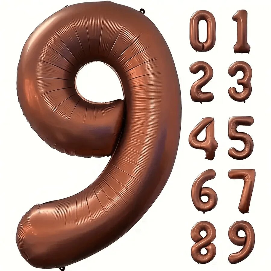 Коричневый шар-цифра 9, 40 дюймов