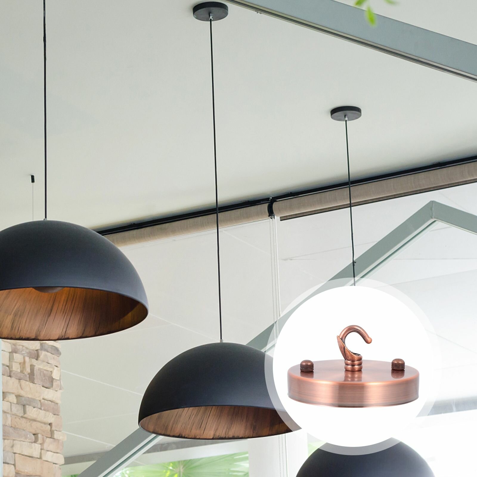 Винтажная потолочная розетка из железа для декора с крепежом красного цвета