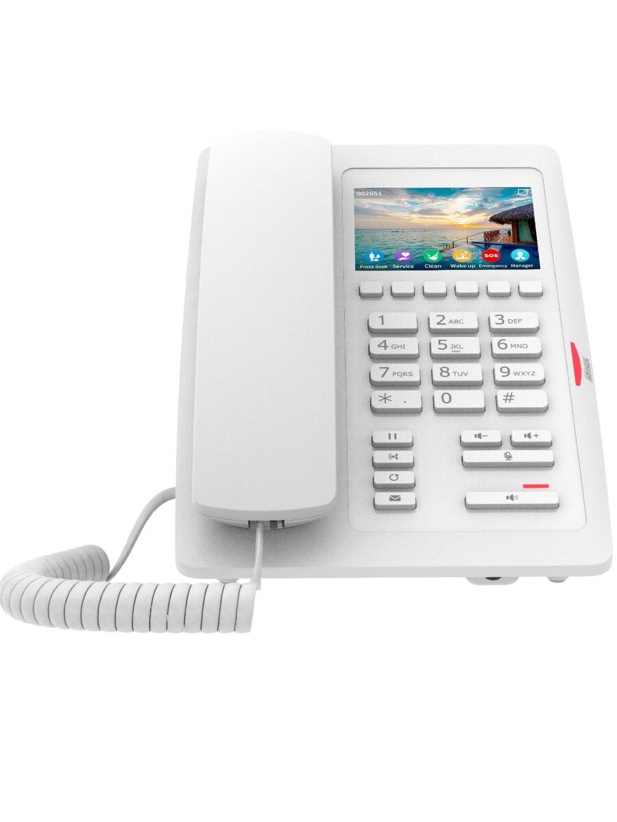 Телефон VoiceIP Fanvil H5W white 2 порта 10/100 Мбит, Wi-Fi, PoE, цветной дисплей