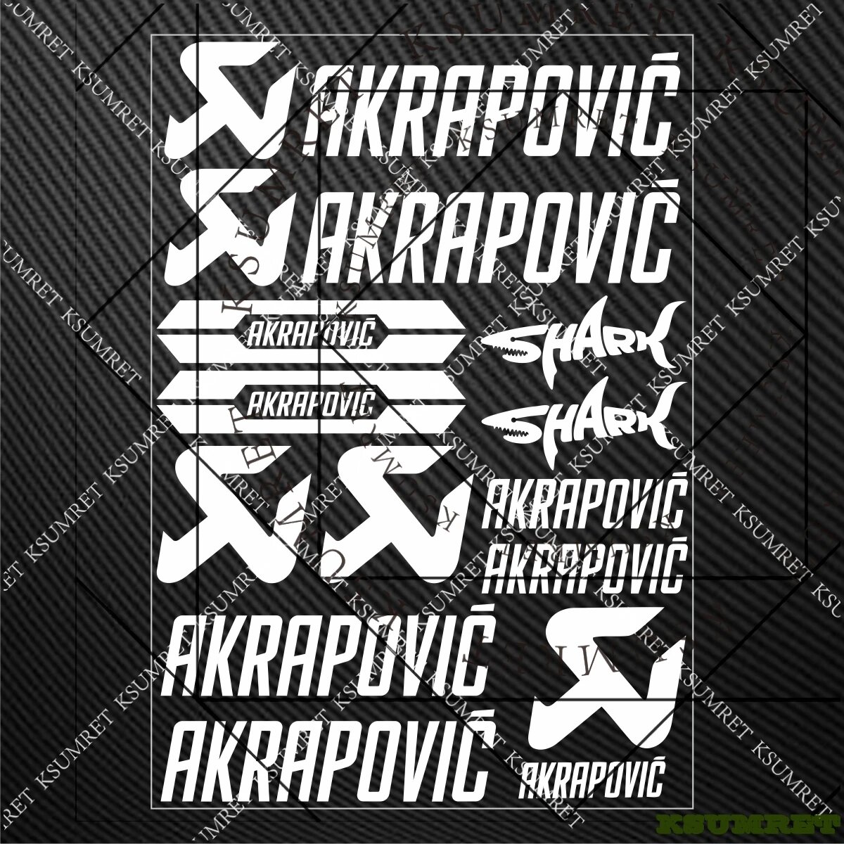 Для Akrapovic наклейка на выхлопную систему мотоцикла наклейки логотип эмблема выхлопной White