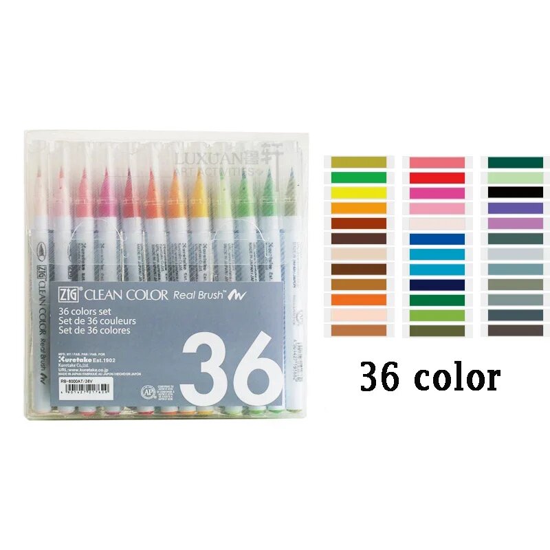 Маркеры Kuretake Zig Brush Аквамарин 4-120 цветов RB-6000AT 36 color