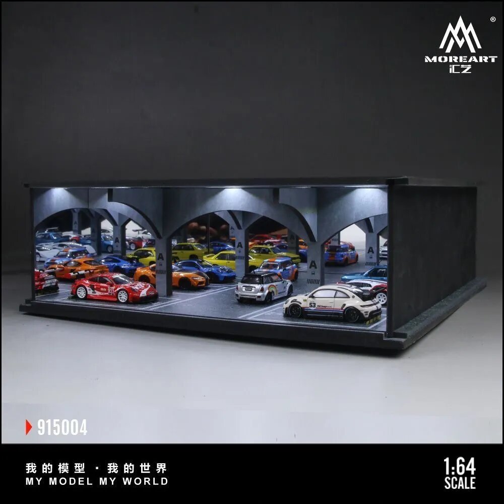 Эксклюзивная диорама 1:64 Подземная парковка с зеркалами, модель MoreArt 915004