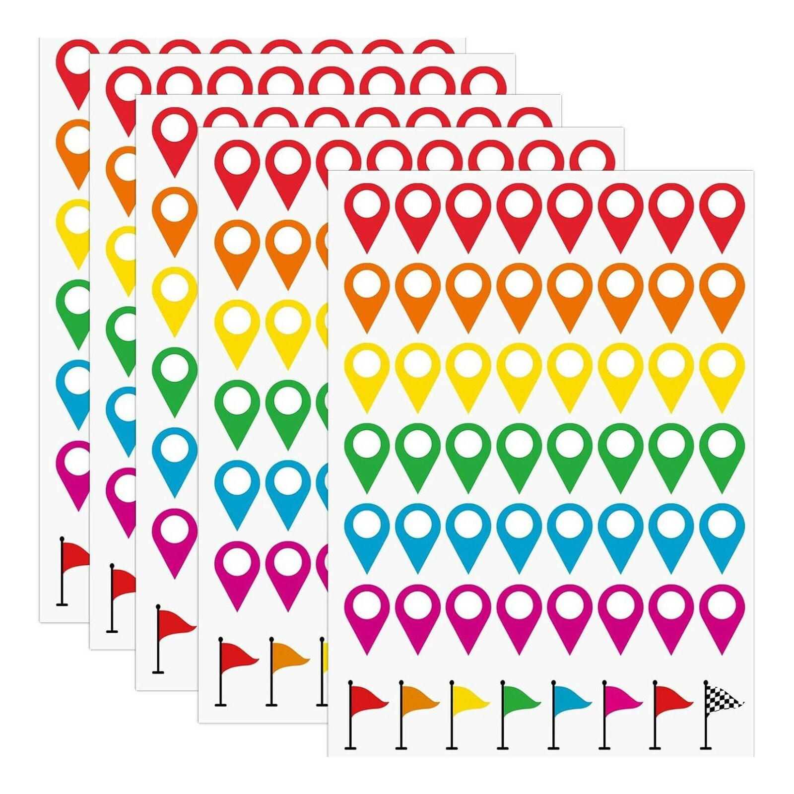 Клейкие маркеры для карт стикеры указатели местоположения цветные