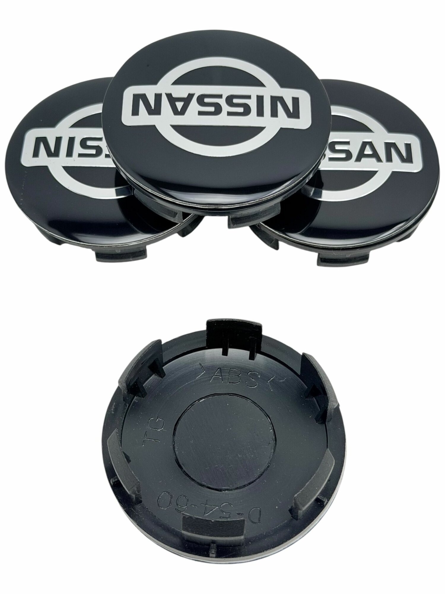 Колпачки заглушки на литые диски c логотипом NIS 60-54-13, 4 колпачка