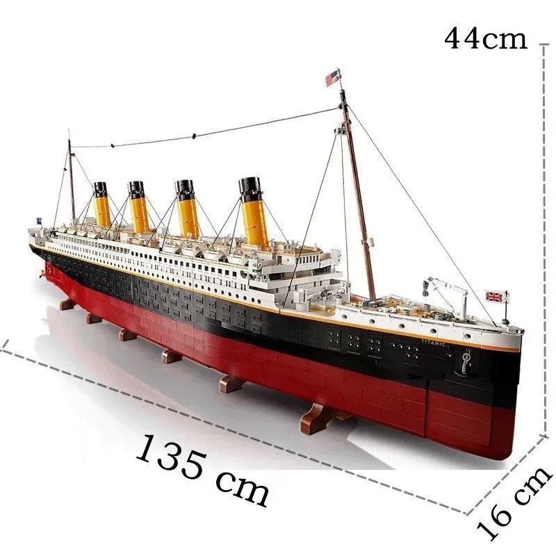 Совместимость с гигантским Титаником из кирпичей LEGO, собранная большая модель корабля, игрушка для мальчика.