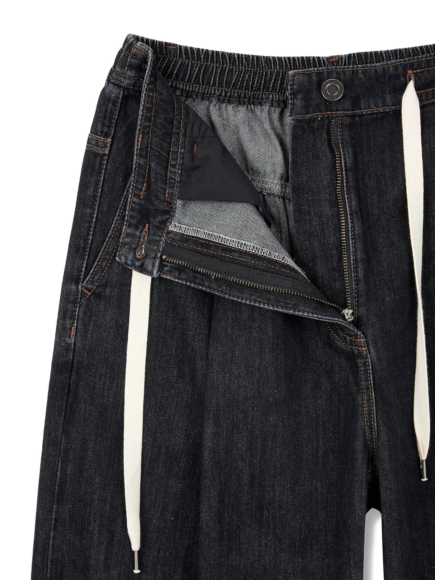 Джинсы STUDIO TOMBOY Drawstring-fastening jeans, размер M, черный — фото 1