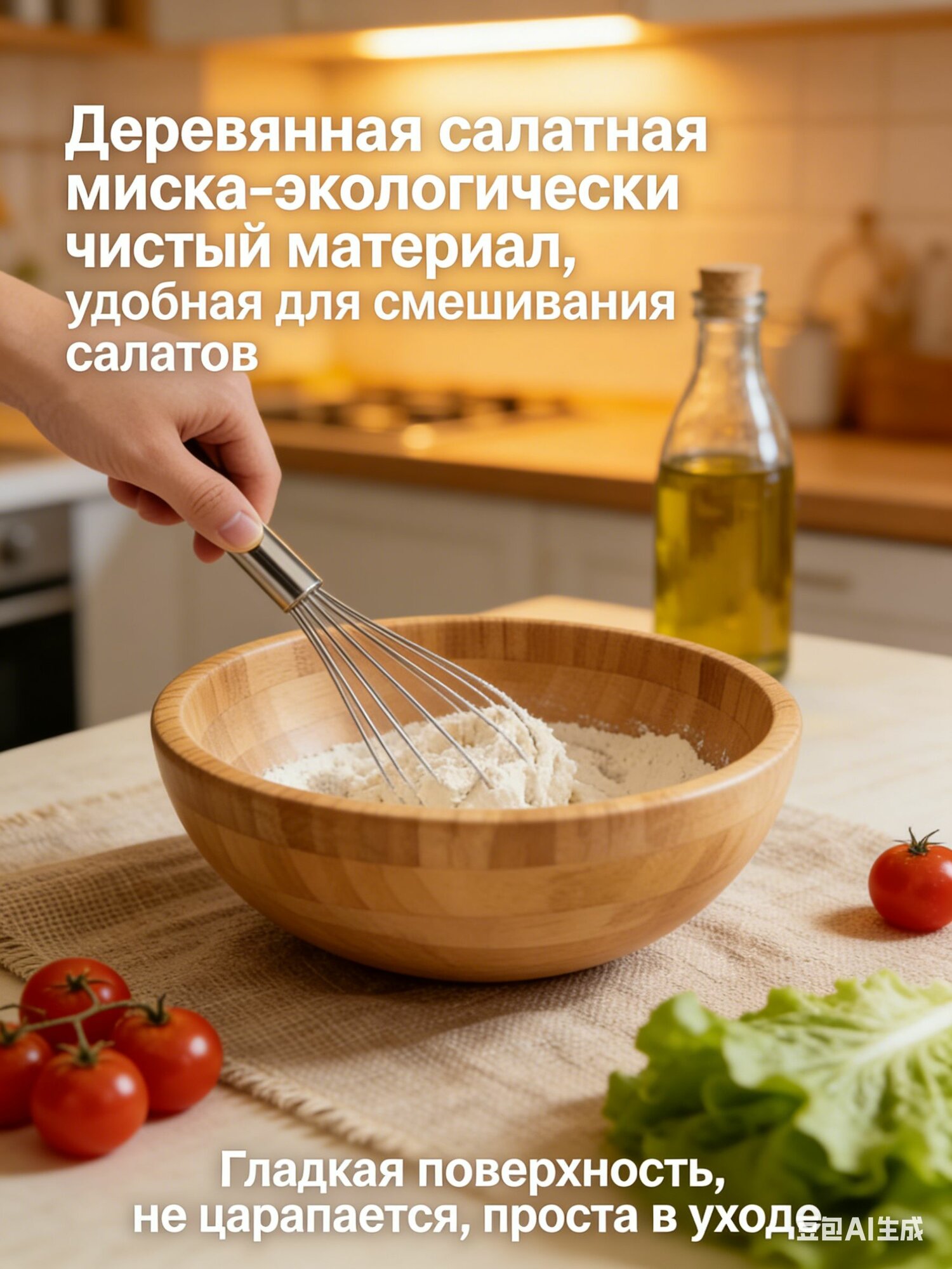 Сервировочная миска Салатник икеа бланда матт из бамбука, диаметр 20 см