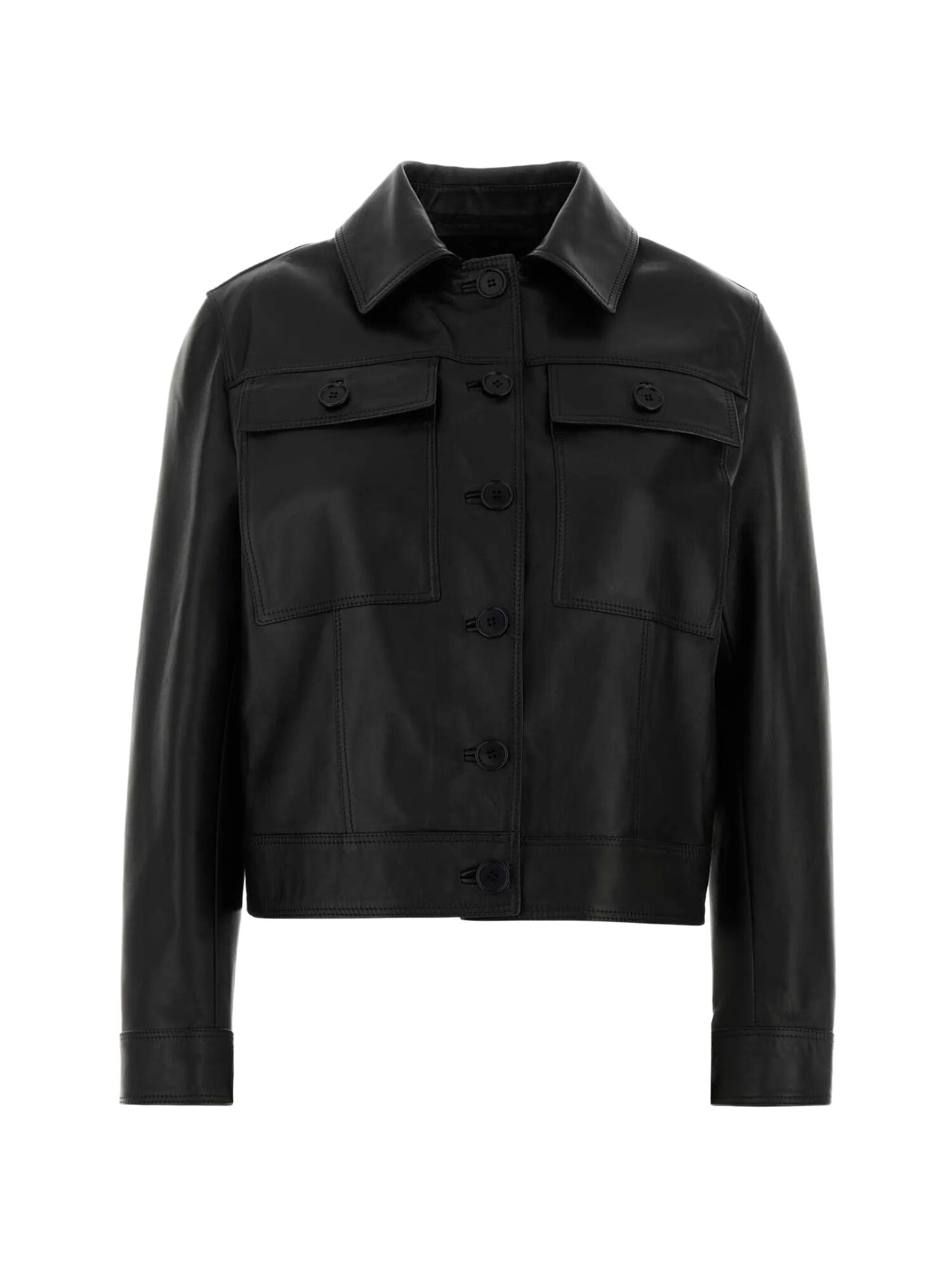 Куртка  Buttoned leather jacket