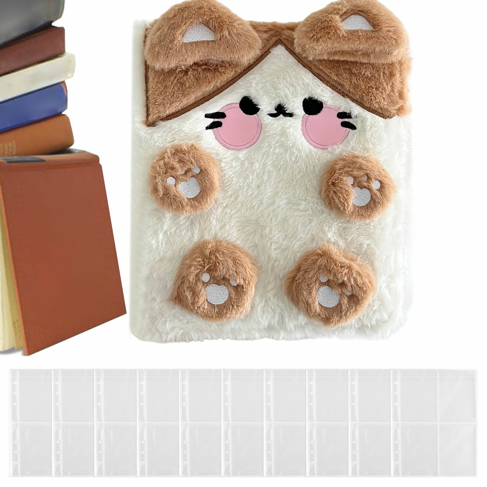 Плюшевый протектор карточек формата А6 с 4 карманами , Альбом