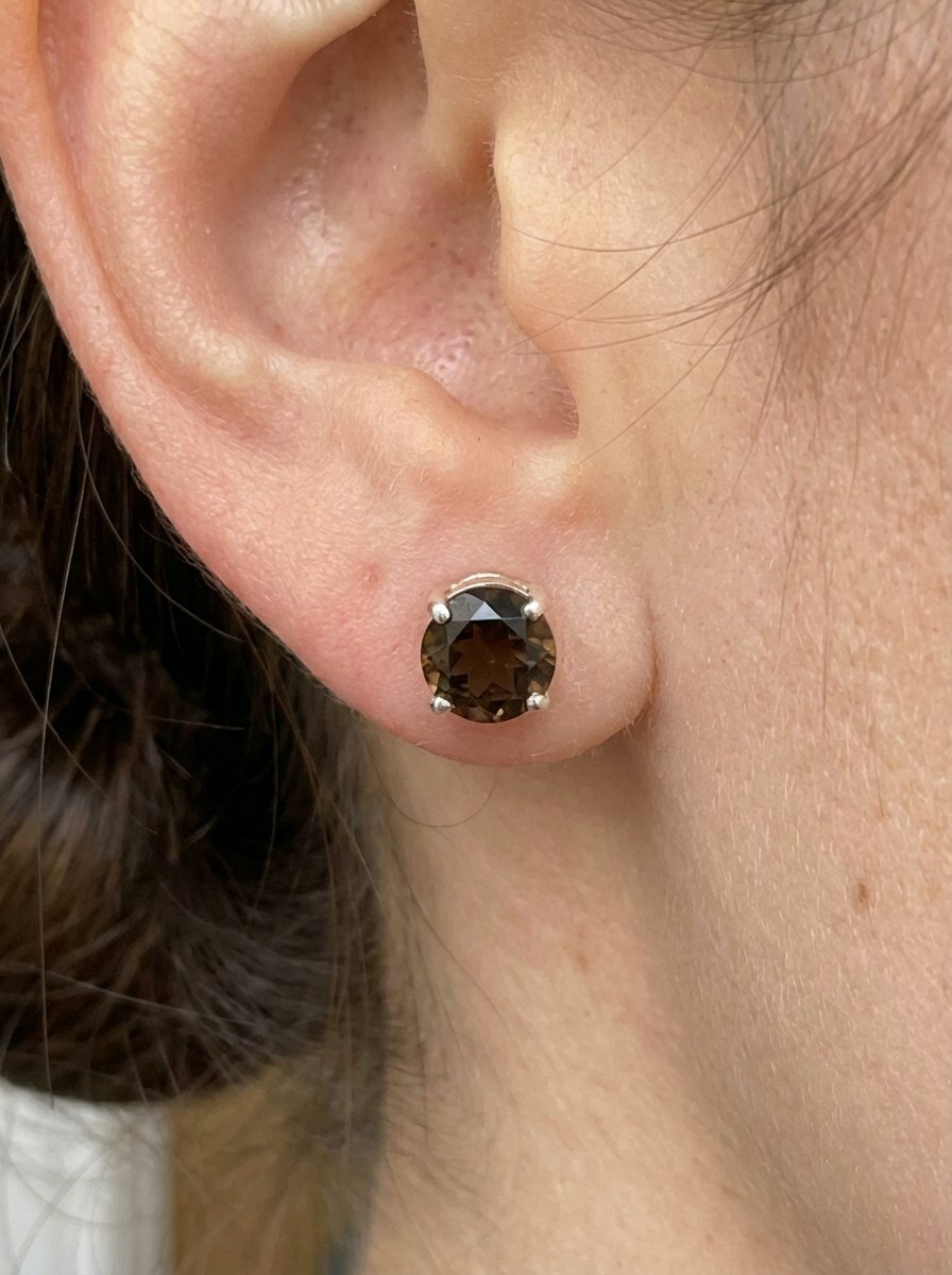 Серьги пусеты ESBILY, серебро, 925 проба, родирование