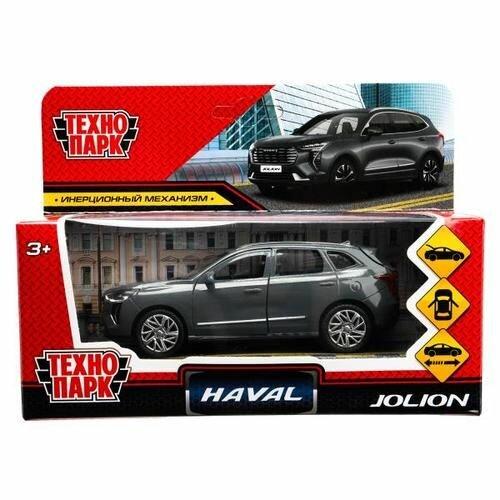 Машинка Huada Toys модель инерционная Haval Jolion 12 см, металл, открываются двери и багажник, темно-серый, в коробке, JOLION-12-GY