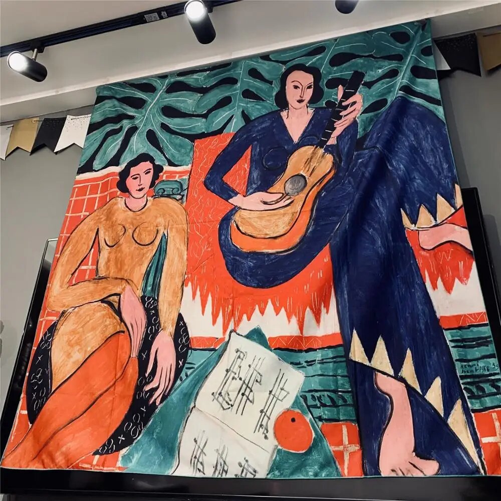 Гобелен "Мона Лиза" граффити полиэстер 150x130 см 150x200cm, Guitar Woman