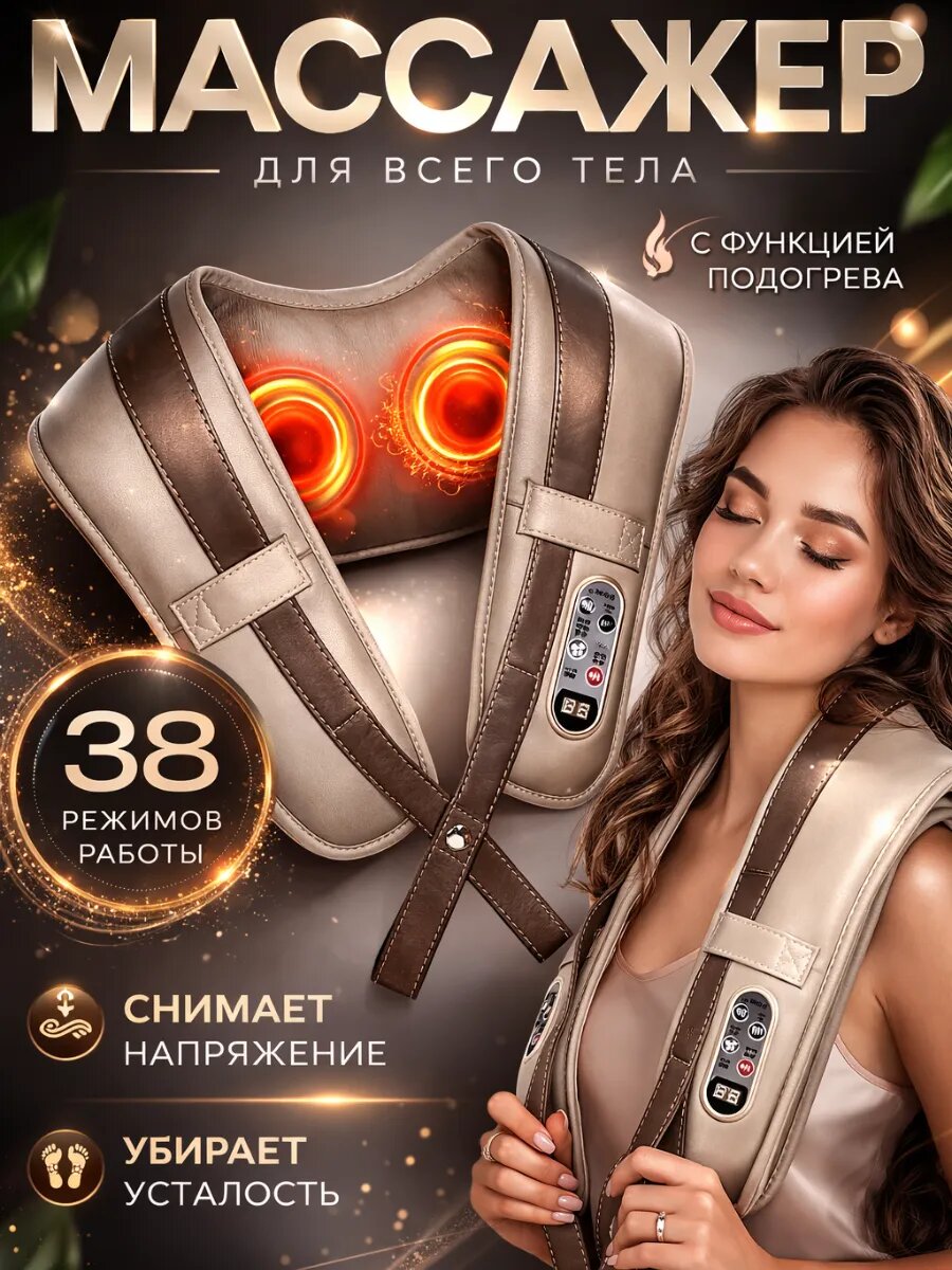 Массажер для шеи плеч и спины с подогревом