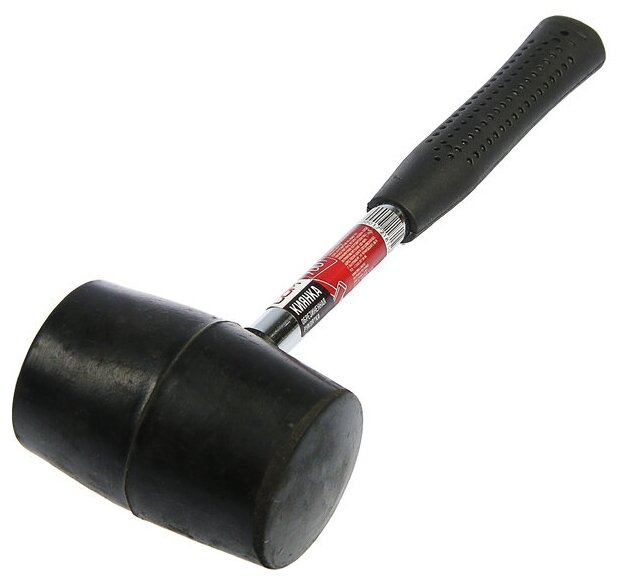 Киянка, металлическая обрезиненная рукоятка, черная резина, 700 г