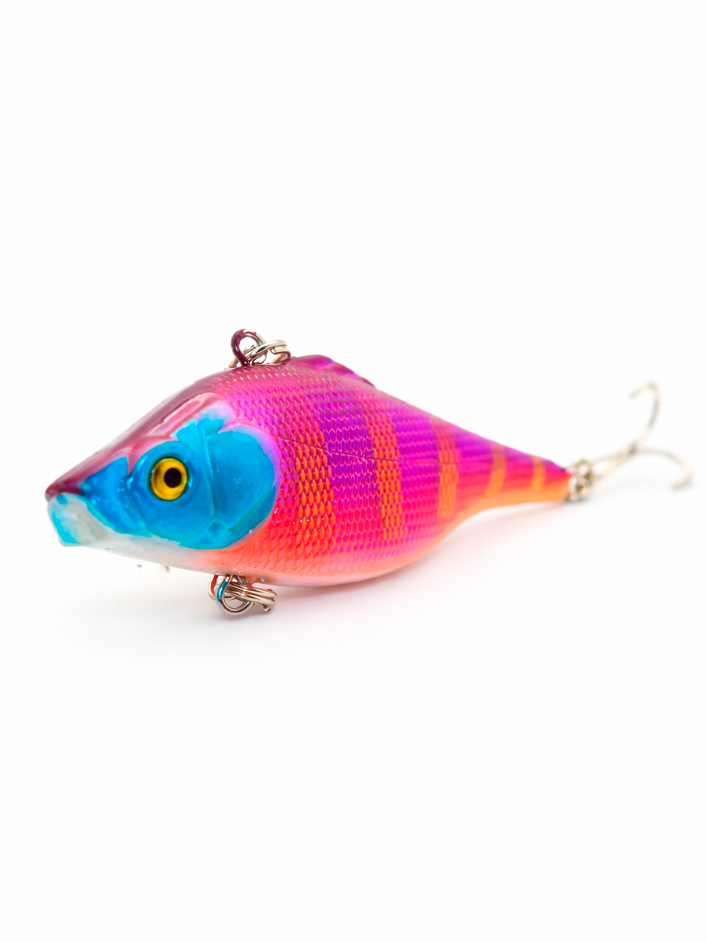 Раттлины "FA-B" (65мм, 9,5г), розовый тройник, цвет розовый/фиолетовый/голубой