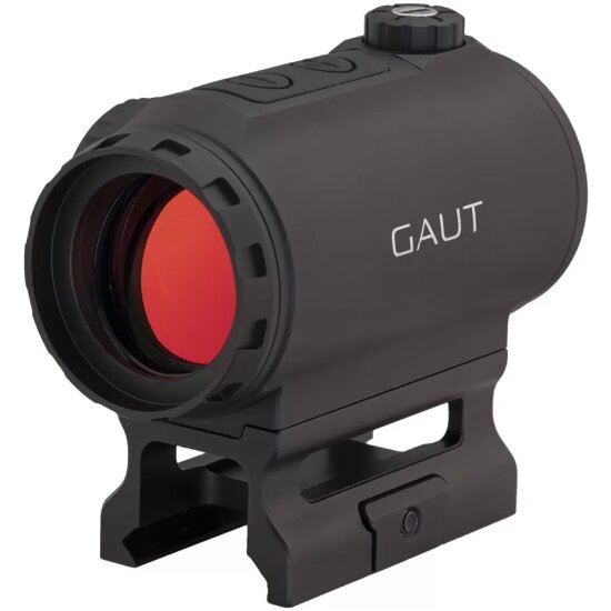 Коллиматор Gaut Tourmaline 1x25, закрытого типа, точка 2 МOA, красная, 8+2NV, датчик движения, Weaver/Picatinny, 153/165г