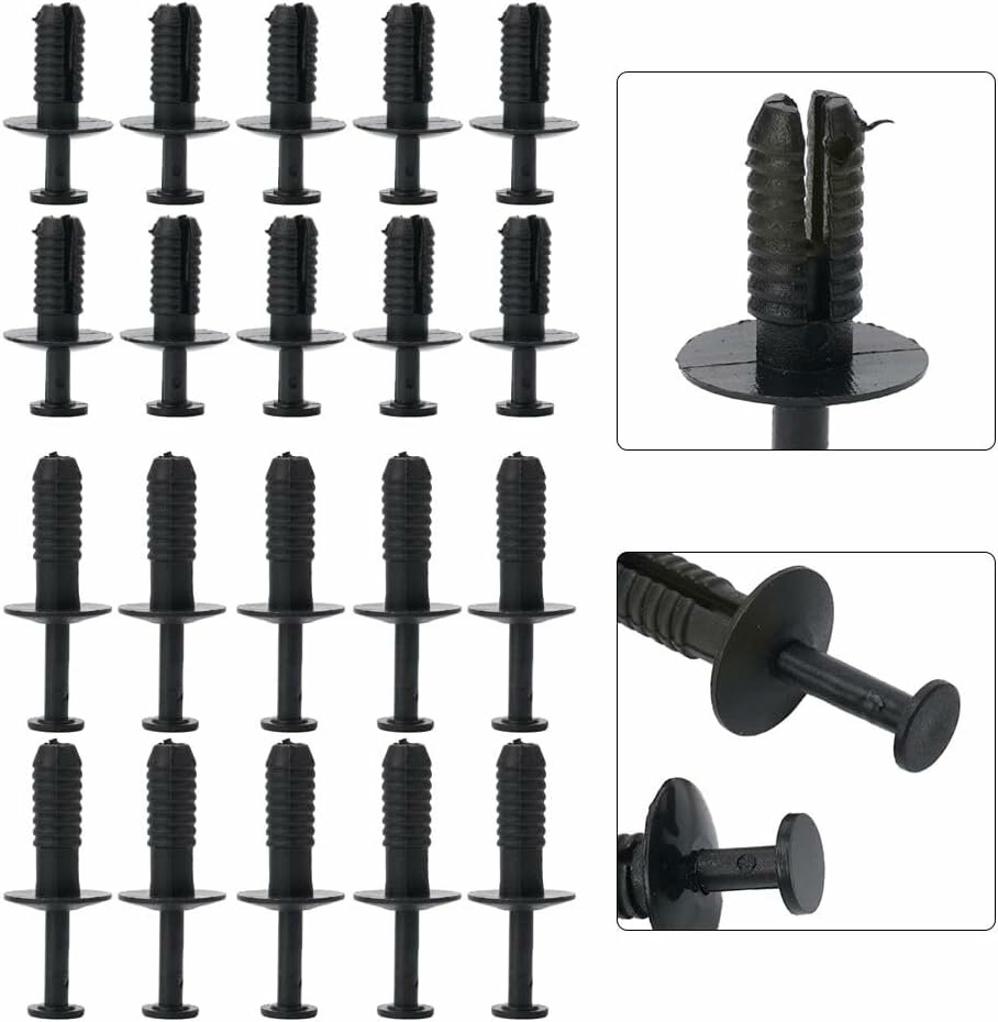 20 шт. черных пластиковых расширяющихся заклепок, фиксаторов нажимного типа, совместимых с моделями BMW E30, E39, E46, E