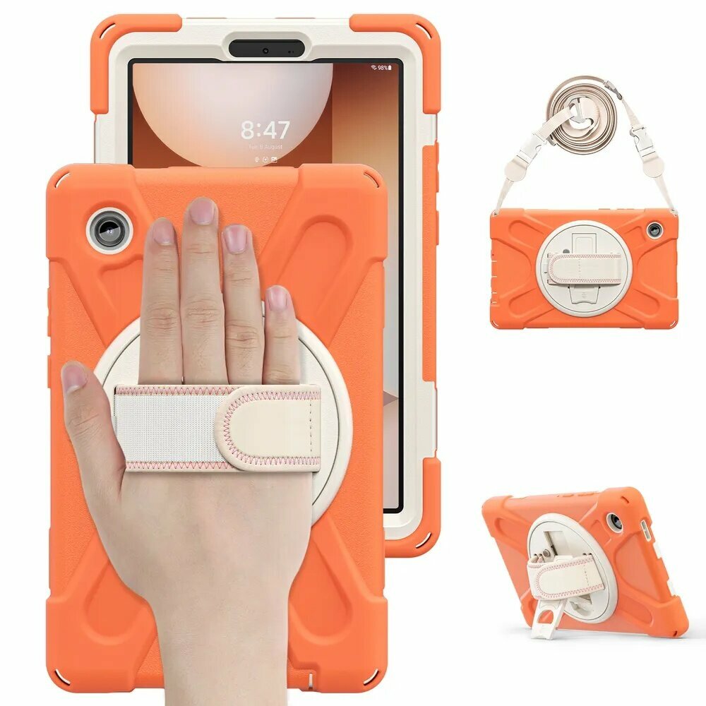 Чехол Для Samsung Galaxy Tab A11 (SM-X133/X135) 8.7" (2025) / Самсунг Галакси Таб А11, ударопрочный, Поворотная подставка на 360, столкновение цветов