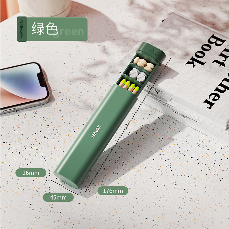 Организатор для лекарств на 7 дней, английская версия зеленой бутылки для хранения таблеток, герметичный контейнер для