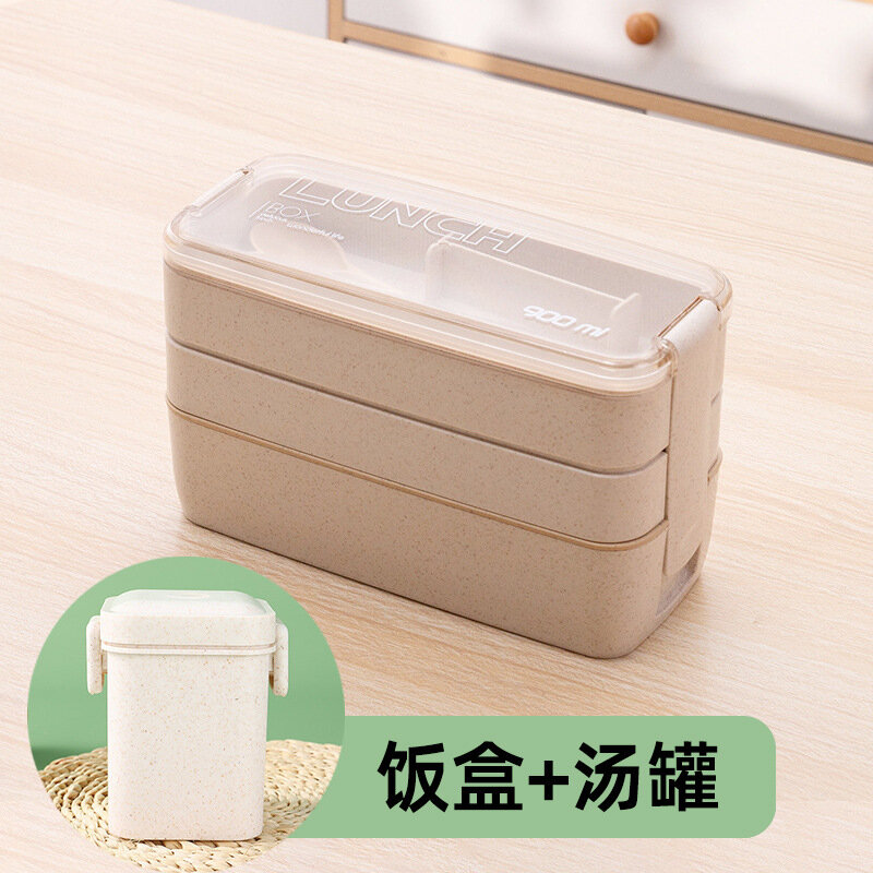 Японский ланч-бокс, пригодный для использования в микроволновой печи, трехслойный бенто-бокс с отделениями,